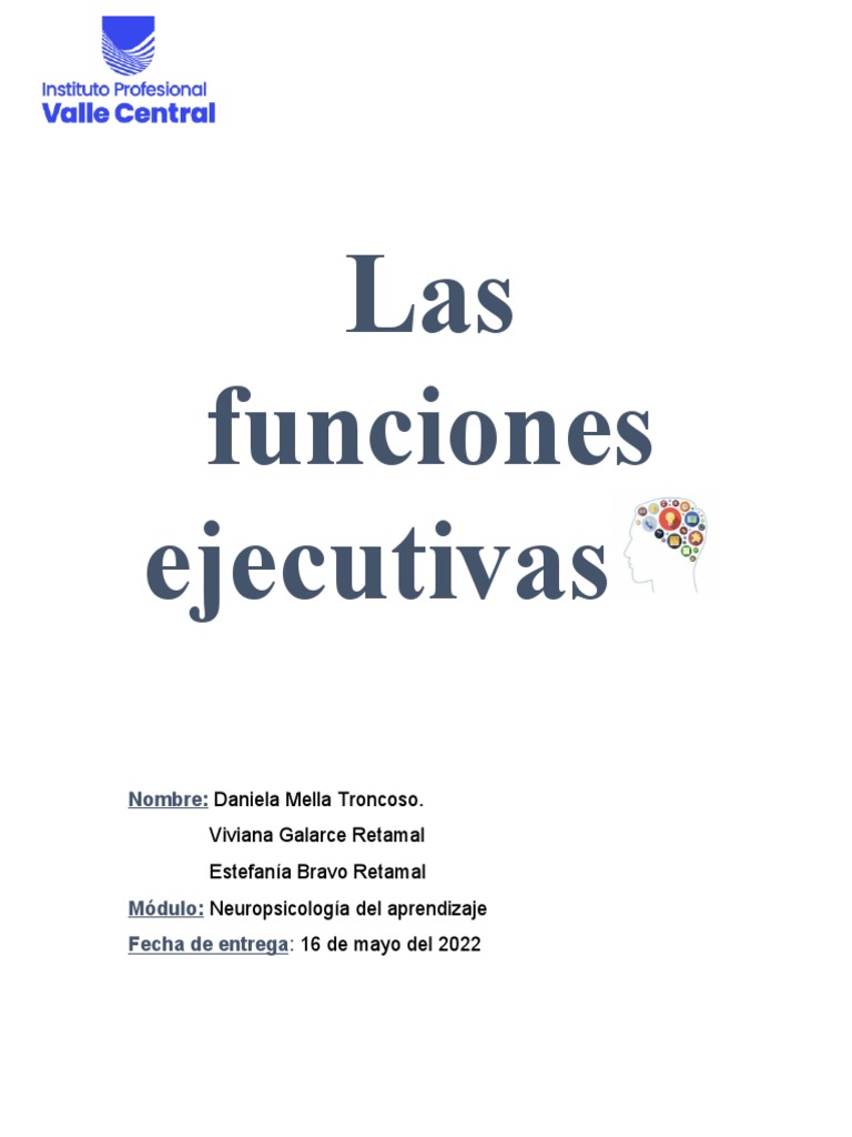 Funciones Ejecutivas y su Evaluación | PDF | Funciones ejecutivas ...