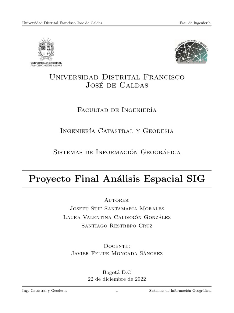 Proyecto Final SIG-1 | PDF | Sistema de información geográfica | Geodesia