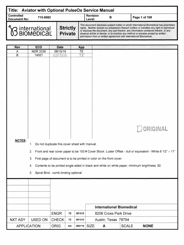 Aviator Service Manual | PDF | Neonatal Intensive Care Unit ...