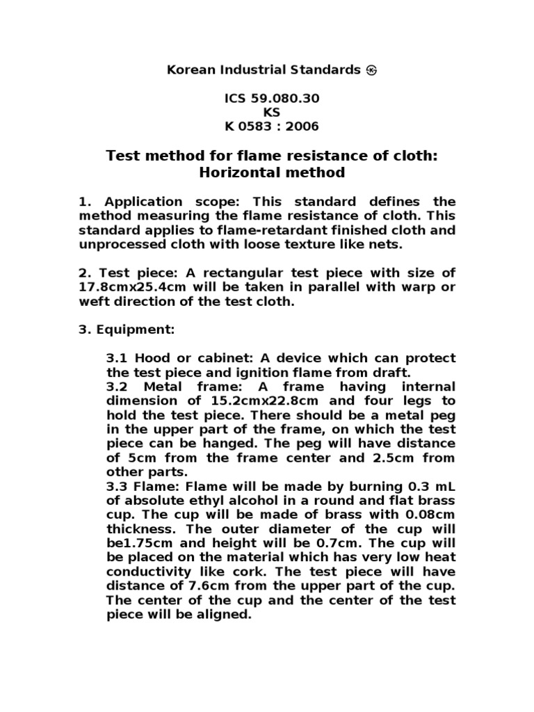 Korean Industrial Standards | PDF | Textiles | Building Engineering