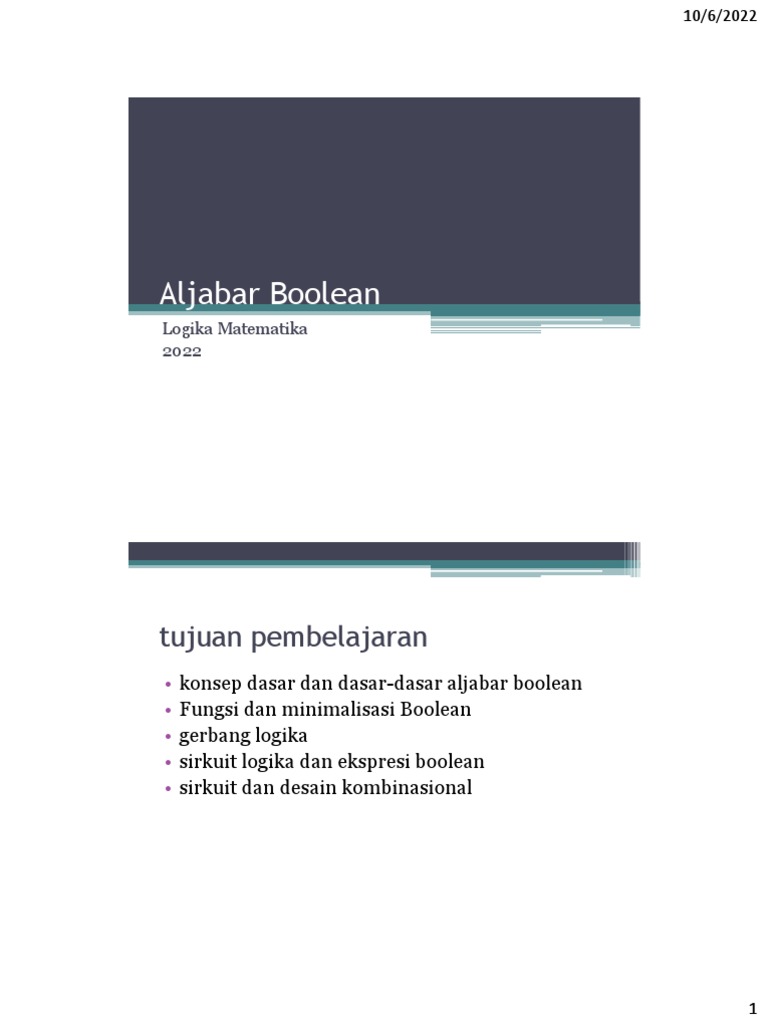 Panduan Lengkap Aljabar Boolean | PDF