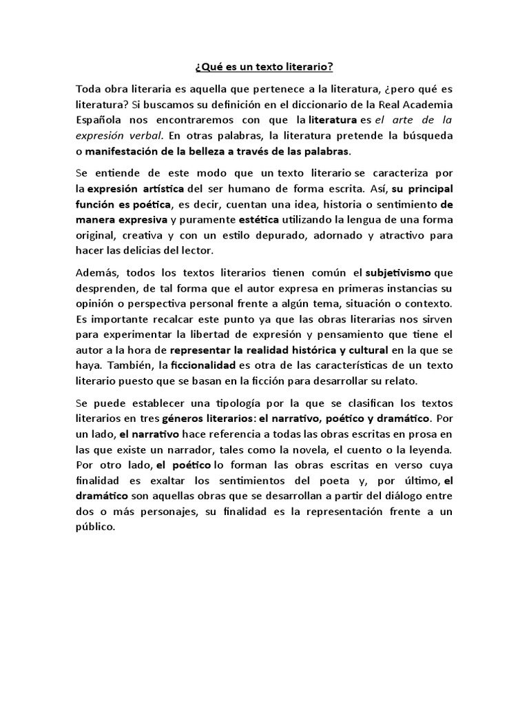 Qué Es Un Texto Literario | PDF | Narración | Poesía