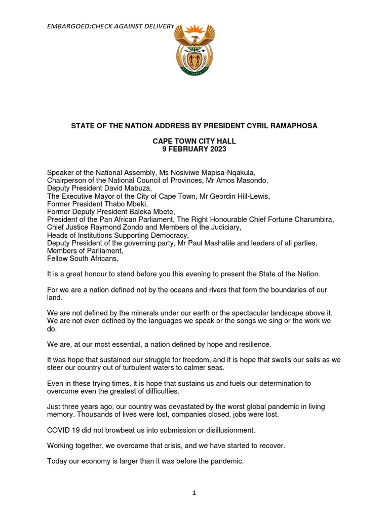 2023 State of the Nation Address Highlights | PDF | Cost Of Living ...