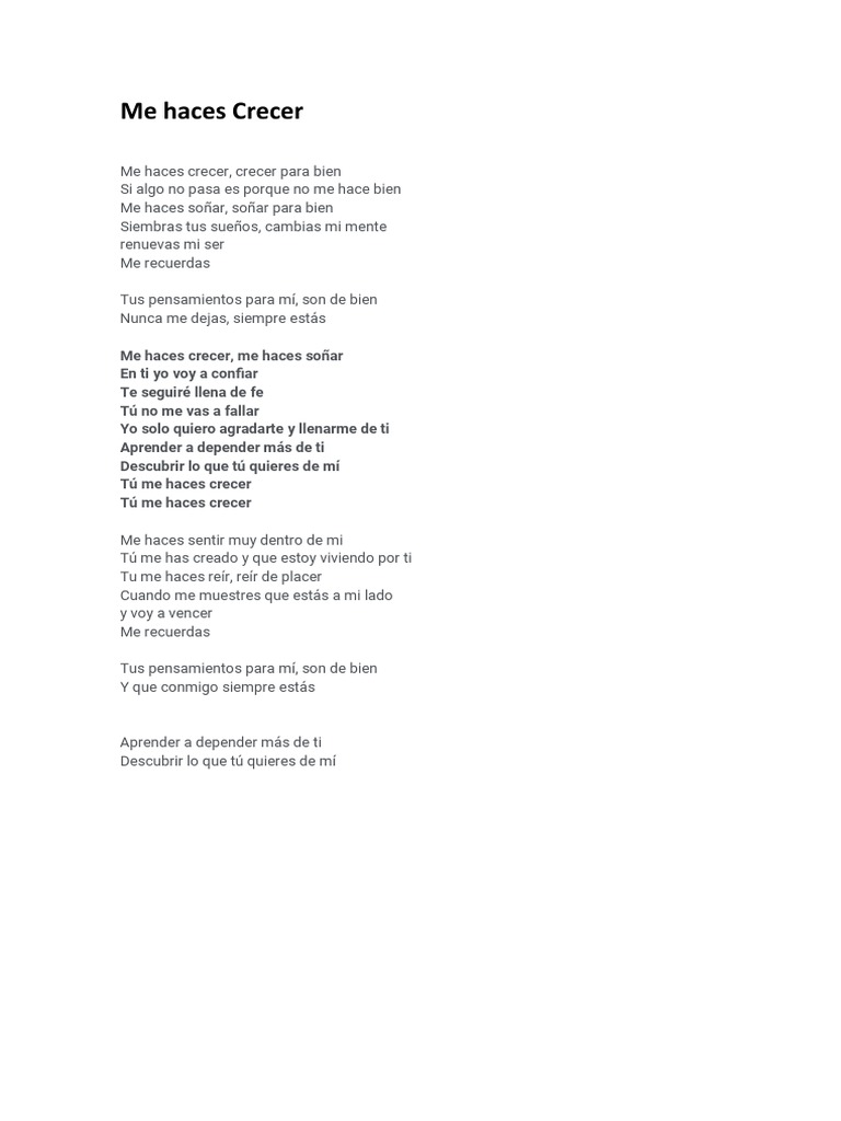 Me Haces Crecer | PDF