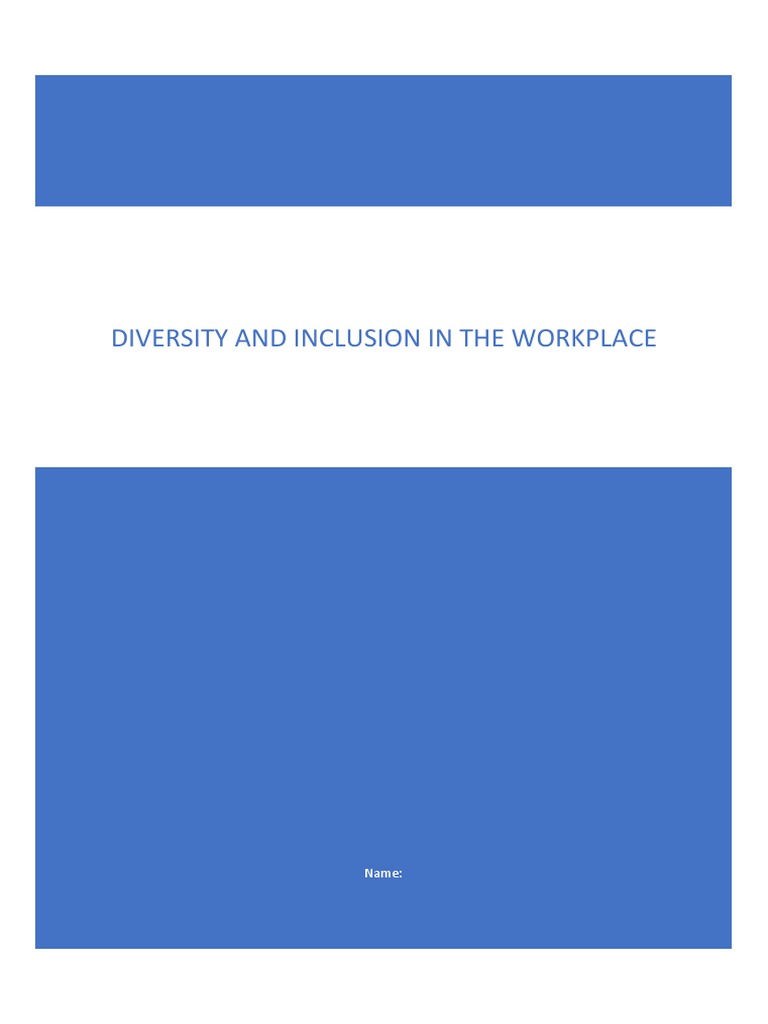Diversity and Inclusion | PDF | Identity (Social Science) | Diversity ...