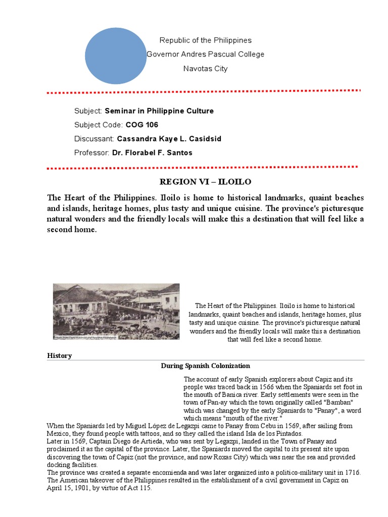 An In-Depth Look at the Culture, History, and People of Capiz Province ...