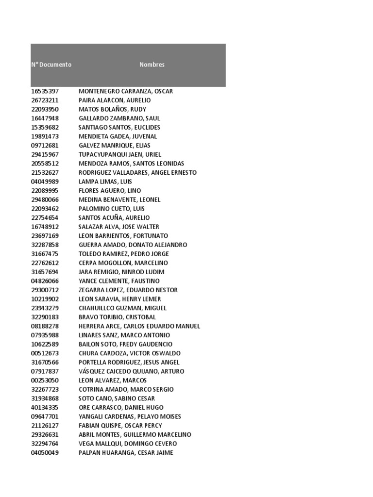 Formato para Check in Masivo | PDF