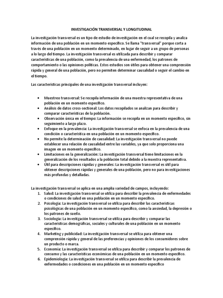 Investigación Transversal y Longitudinal | PDF | Población | Parcialidad