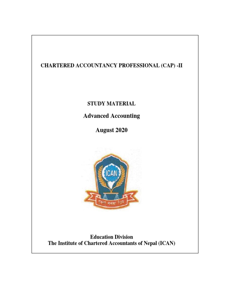 Advanced Accounting Study Material | PDF | Financial Statement ...