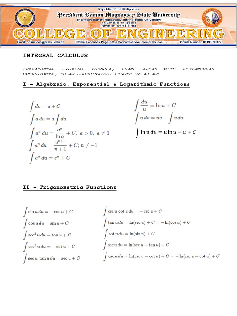 Calculus: Integrals & Applications | PDF