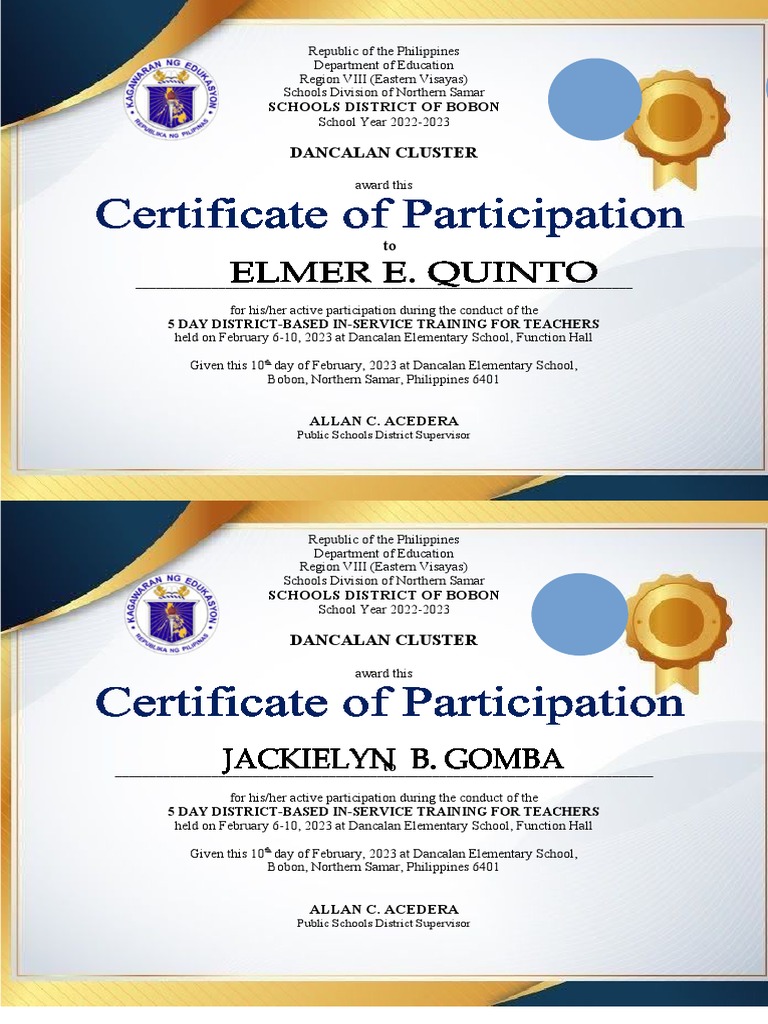 Inset-Certificate 2023 | PDF