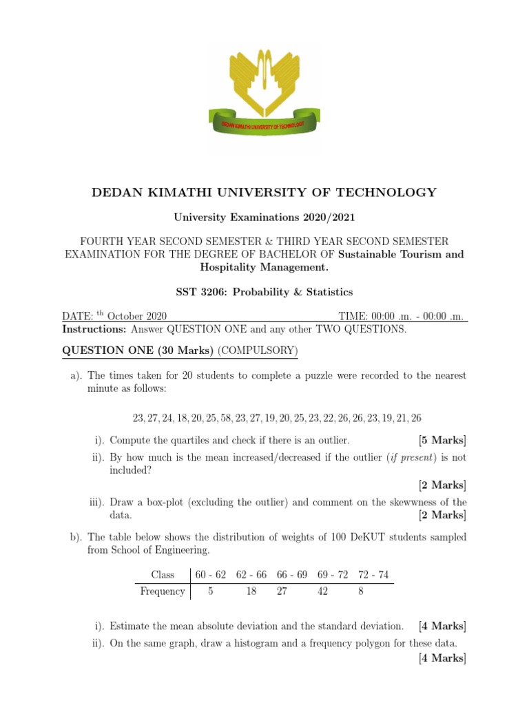 SST 3206 Probability & Statistics | Download Free PDF | Statistics | Scientific Method