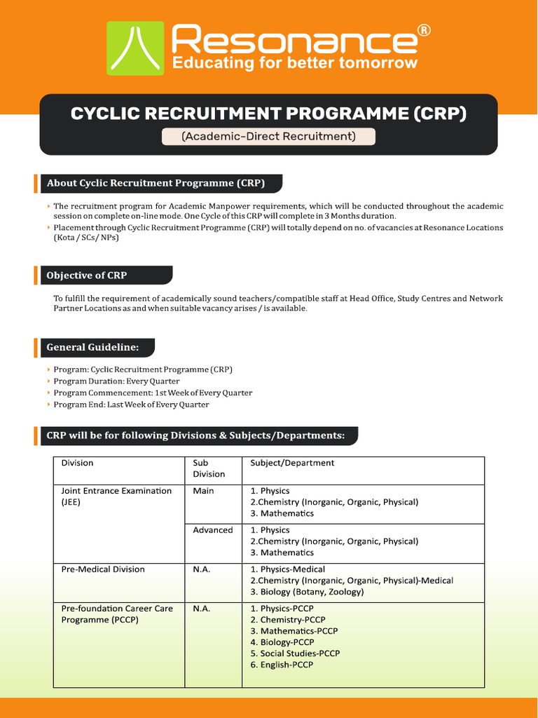 Job Description CRP | PDF