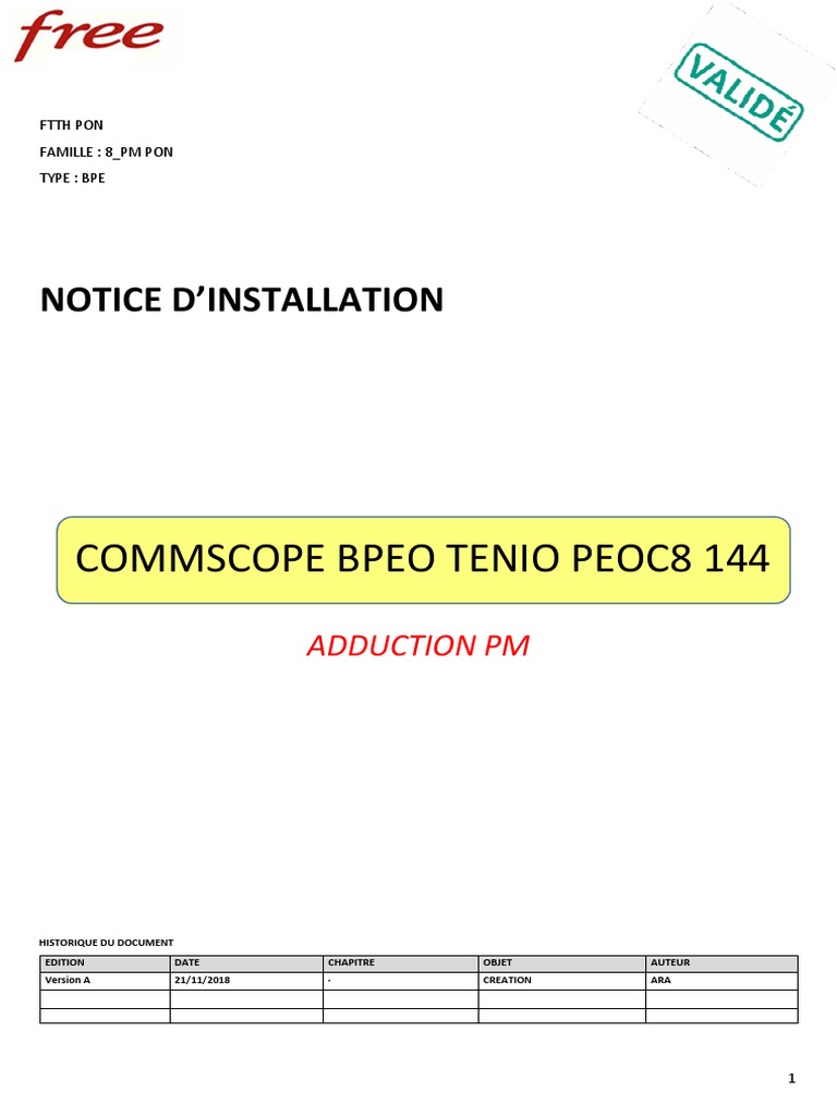 Modop Commscope Bpeo Tenio Ajout Cad | PDF | Biens manufacturés ...