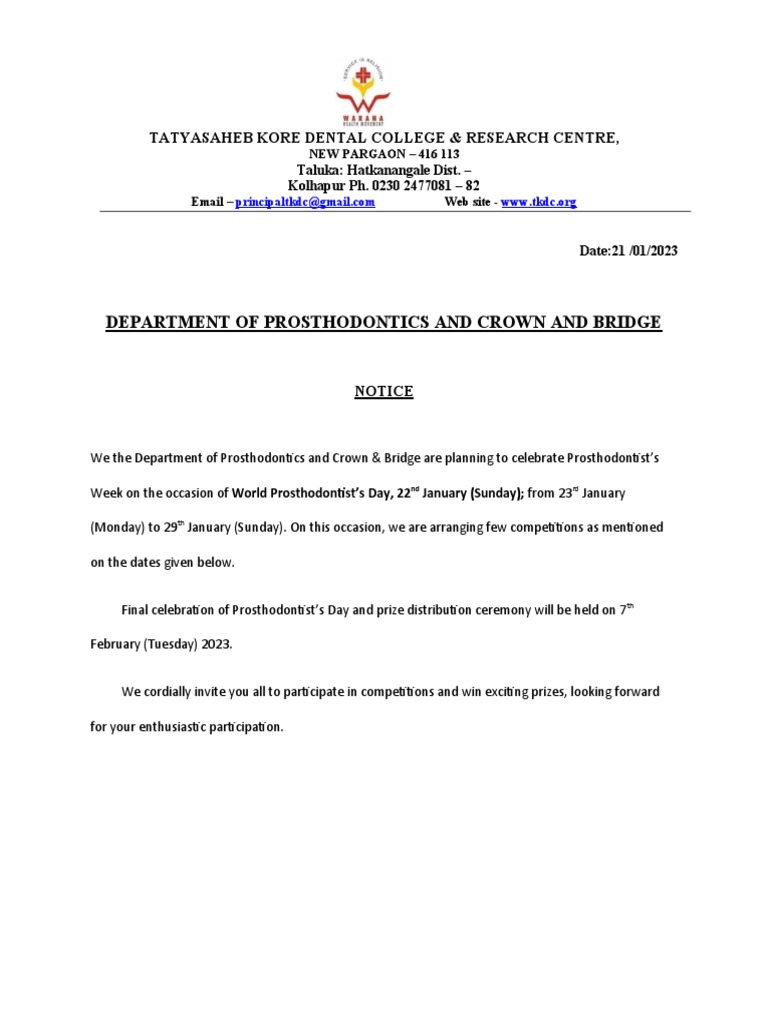 Prostho Day-Final | PDF | Prosthodontics | Dental Implant