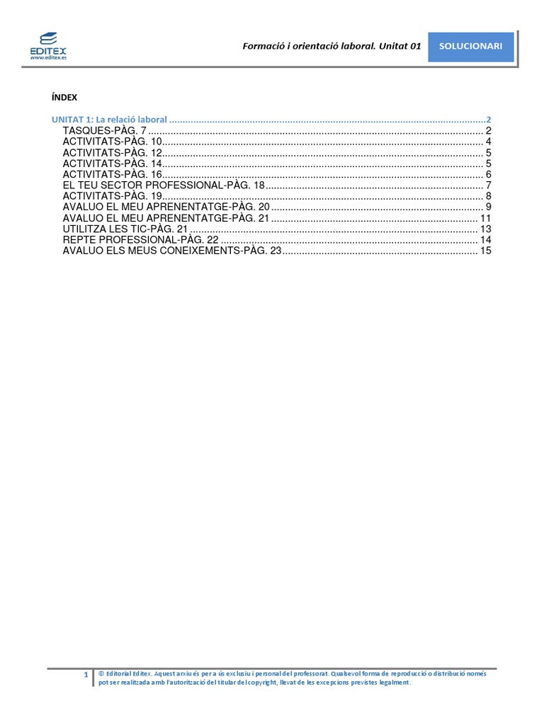 Solucionari FOL U01 2022 Cat PDF | PDF