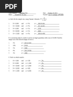 Frequency Distribution Table Worksheet | PDF