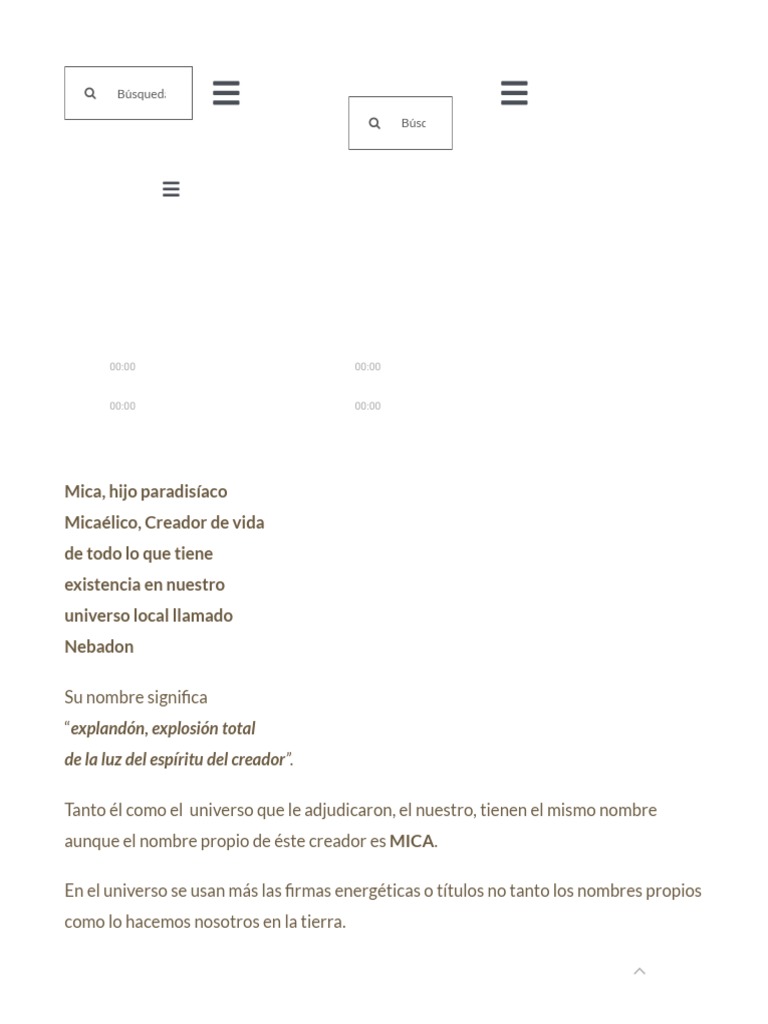 MICA - NEBADON, PADRE-MADRE CREADOR. - Resumenes de La Biblioteca ...