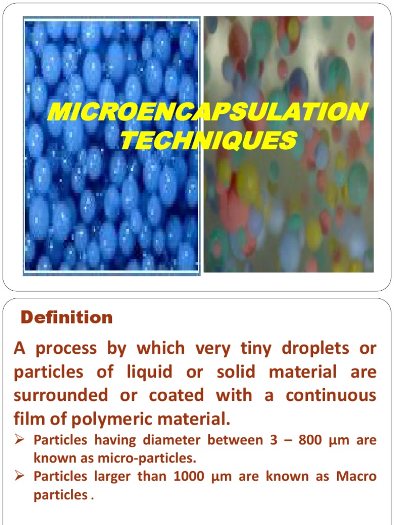 Microencapsulation Technologies | PDF | Phase (Matter) | Polymers
