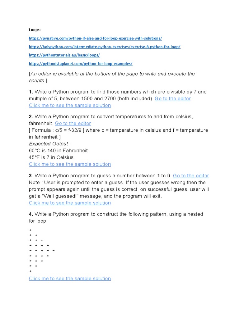 Loops | PDF | Fahrenheit | Triangle