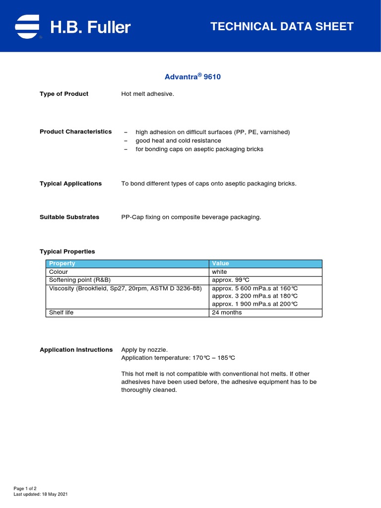 Advantra 9610 - TDS - EN | PDF | Legal Liability | Tort