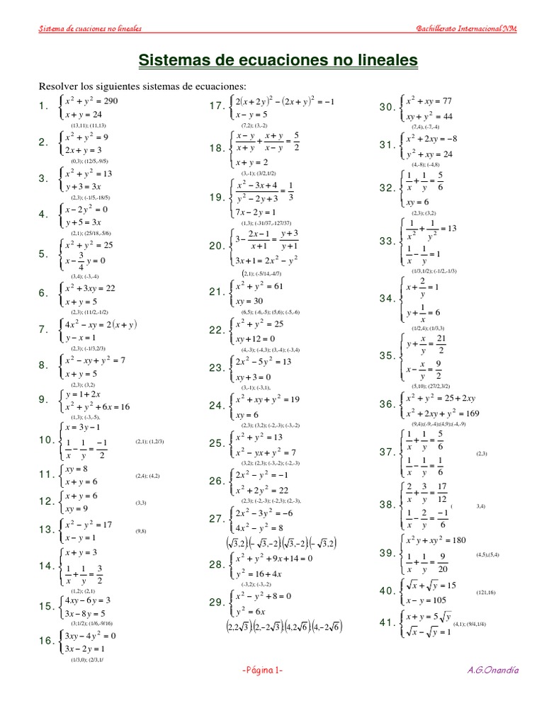 Sistemas de Ecuaciones No Lineales | PDF | Ajedrez