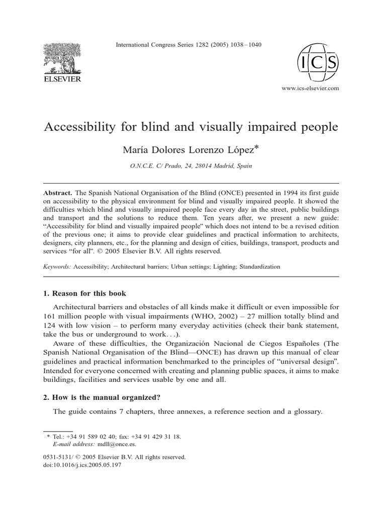 Accessibility For The Blind | PDF | Accessibility | Visual Impairment