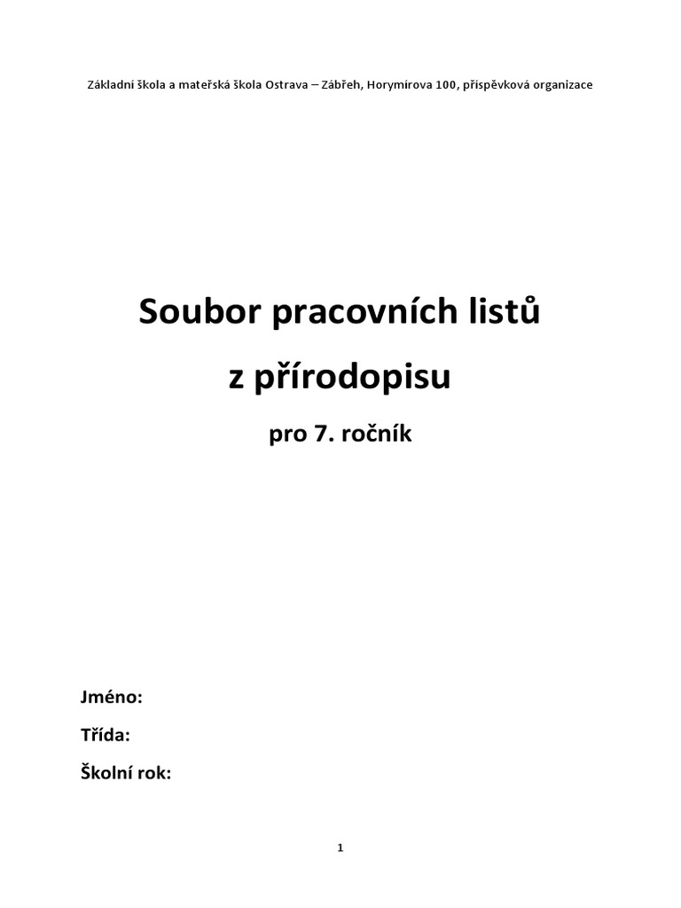 Pracovni Listy PR 7 | PDF