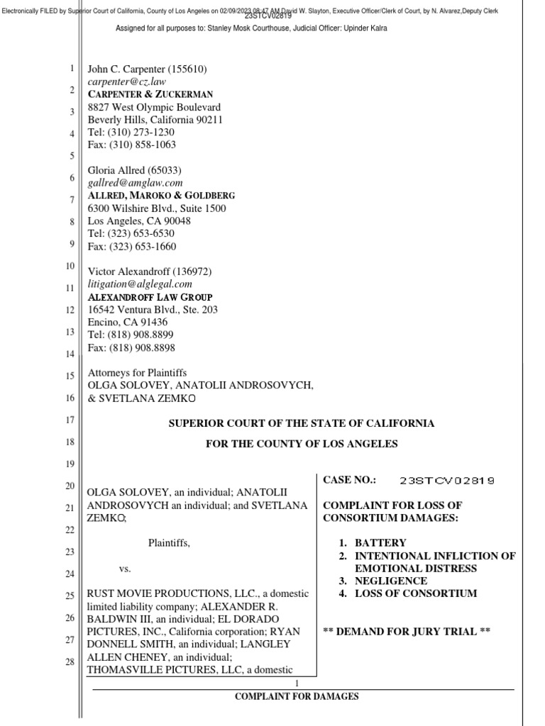 S&C Conformed 2.9.2023 - Complaint Only | PDF | Common Law | Justice