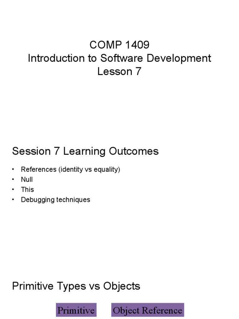 COMP1409 September2016 Lesson07 VB | PDF | Parameter (Computer Programming) | Systems Engineering