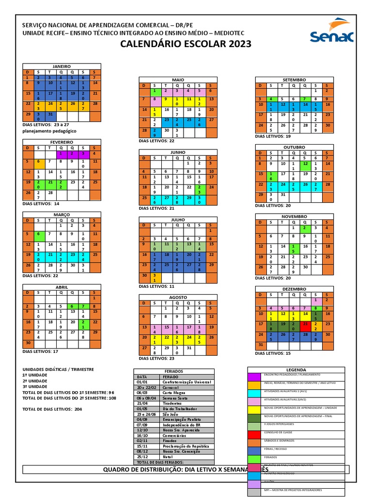 Calendário Escolar 2023 | PDF
