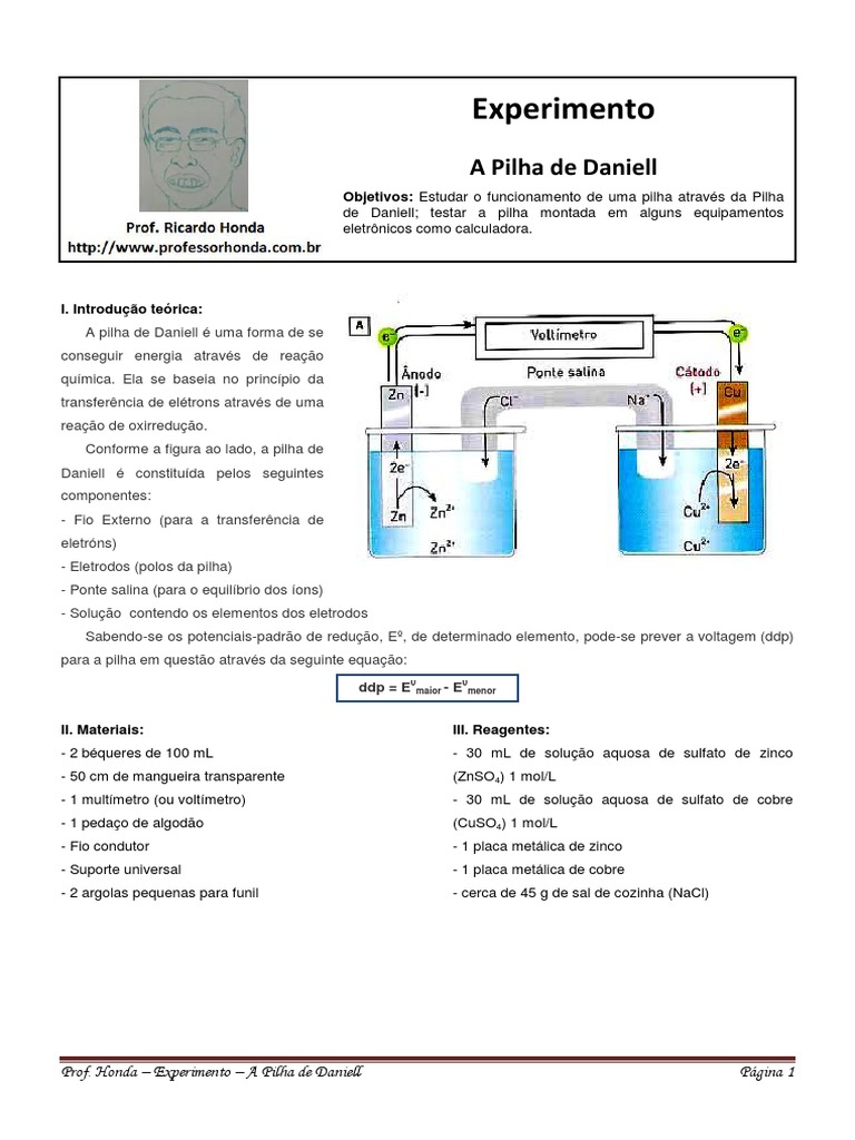 Experimento - A Pilha de Daniell | PDF | Eletrodo | Natureza