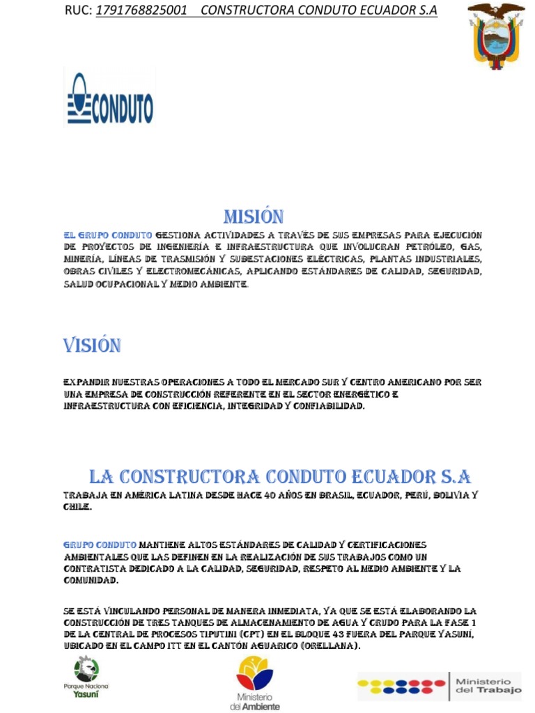 Anexo de Vinculación, Contratación Inmediata CONDUTO ECUADOR S, A | PDF