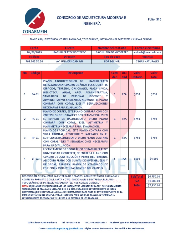 Cotización Topografía 1 | PDF