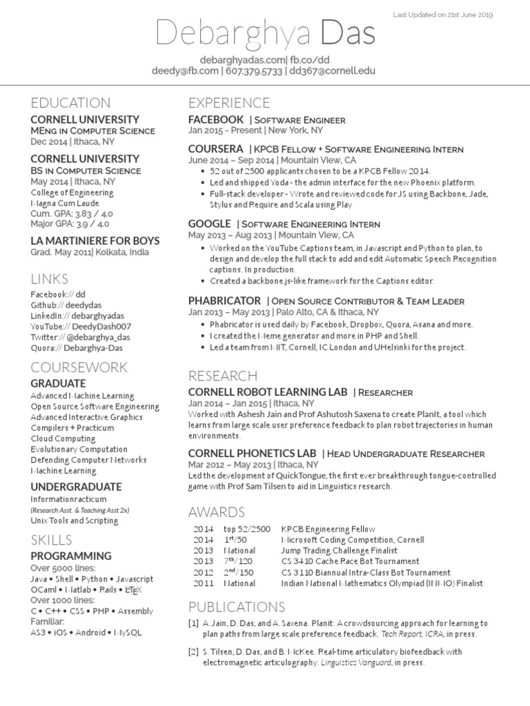 Deedy CV | PDF | Computing | Software Development