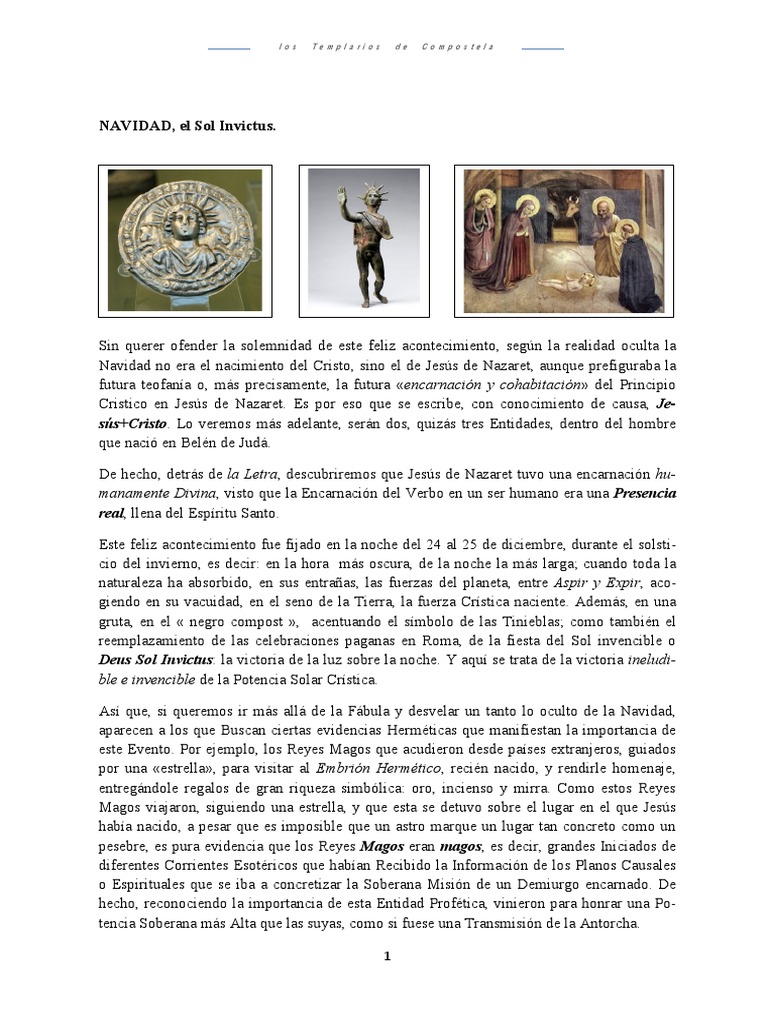 NAVIDAD. El Sol Invictus | PDF | María, madre de Jesús | Cristo (título)