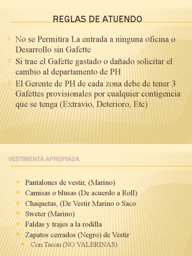 Vestimenta Apropiada | PDF