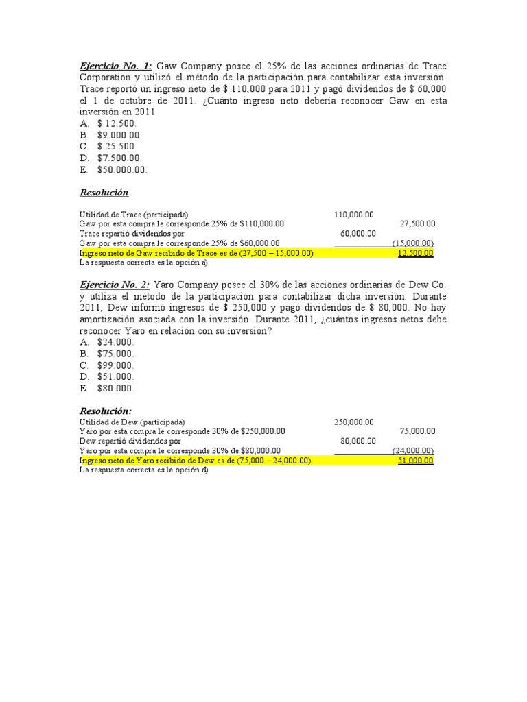Ejercicio No 7 Nic 28 Solved | PDF | Compartir (Finanzas) | Dividendo