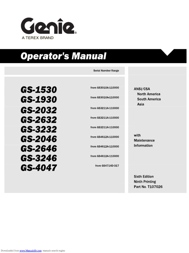 Manual Genie GS 2646 | PDF