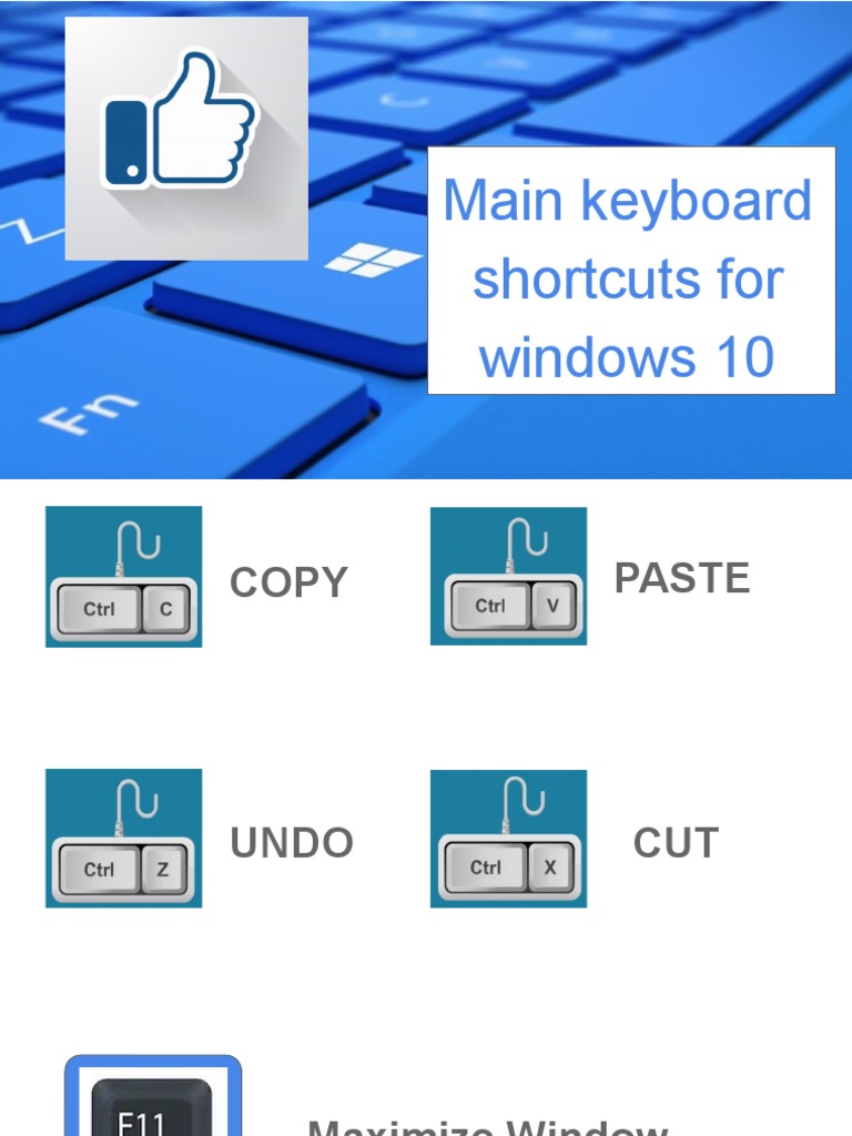 Main Keyboard Shortcuts For Windows 10 | PDF