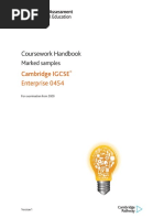 0454 Cambridge IGCSE Enterprise Coursework | PDF | Entrepreneurship ...