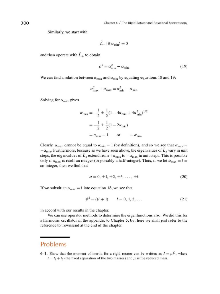 McQuarrie Chapter 6 Problems | PDF | Equations | Absorption Spectroscopy