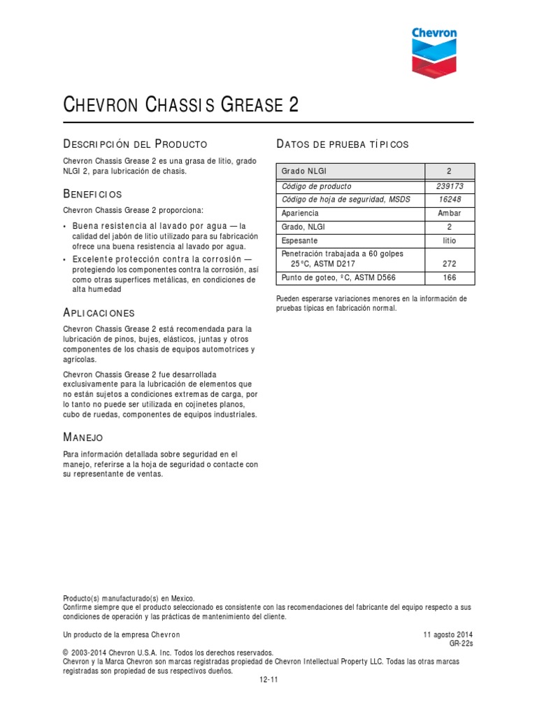 Chassis Grease PDS | PDF