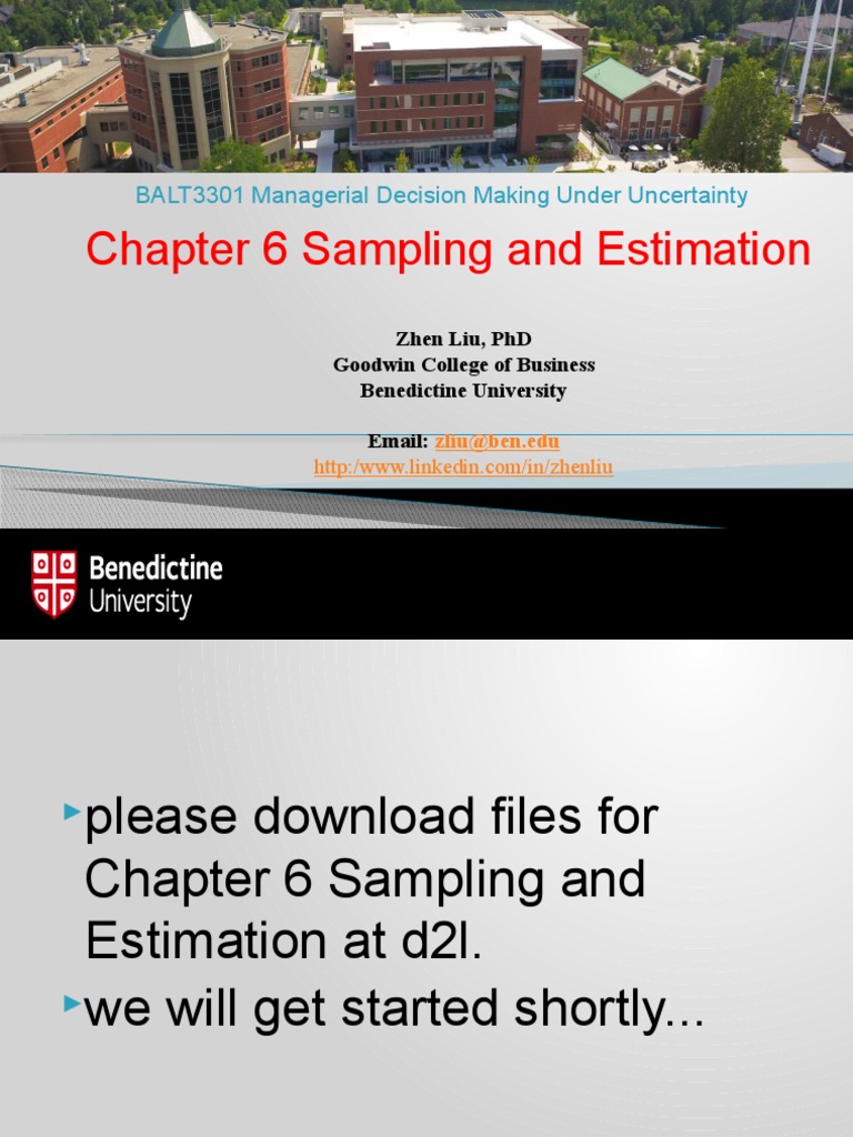 Chapter 6 Sampling and Estimation - v2 | PDF | Standard Deviation | Estimator