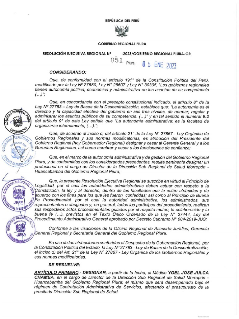 Res N°051-2023-Gr | PDF