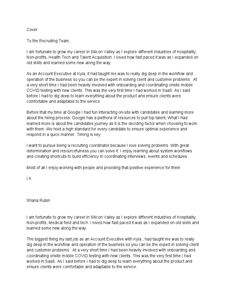 Cover Letters. | PDF | Recruitment | Business