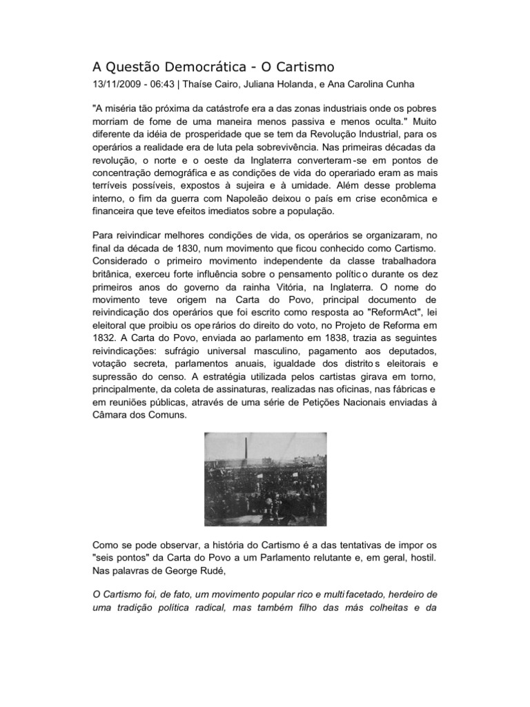 A Questão Democrática - O Cardismo | PDF | Revolução Industrial ...