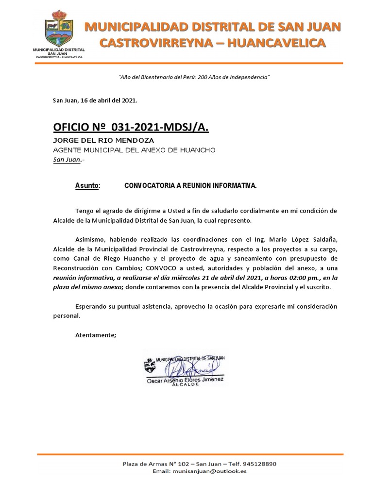 Reunión Informativa en Huancho | PDF | Derecho