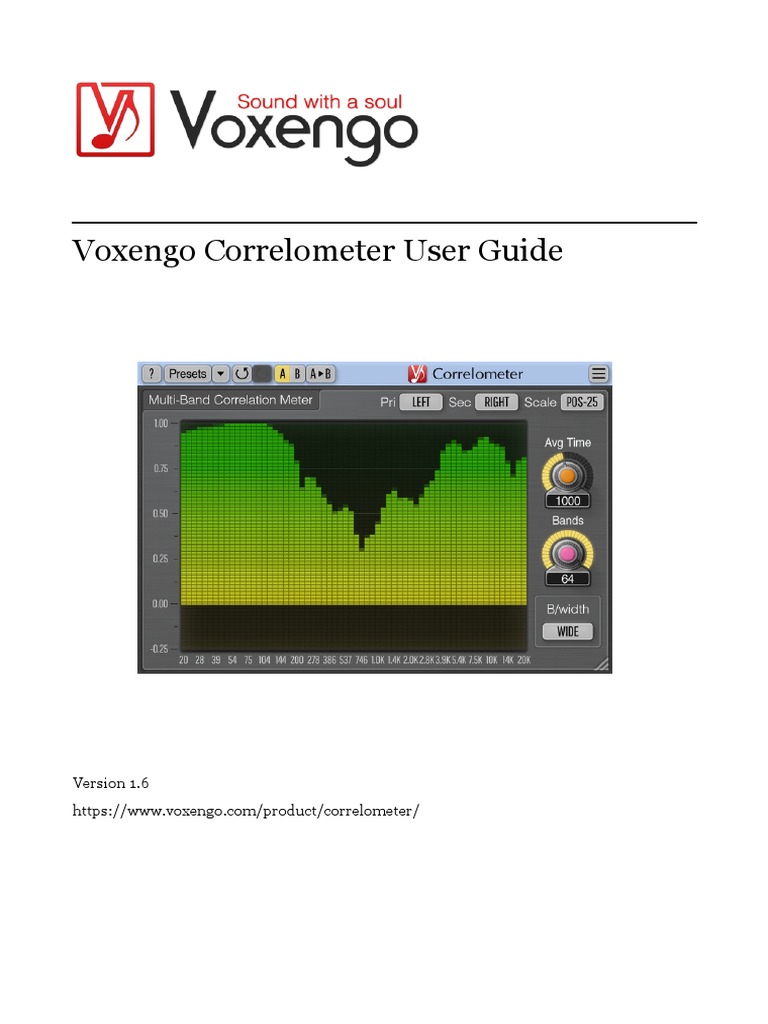 Voxengo Correlometer User Guide en | PDF