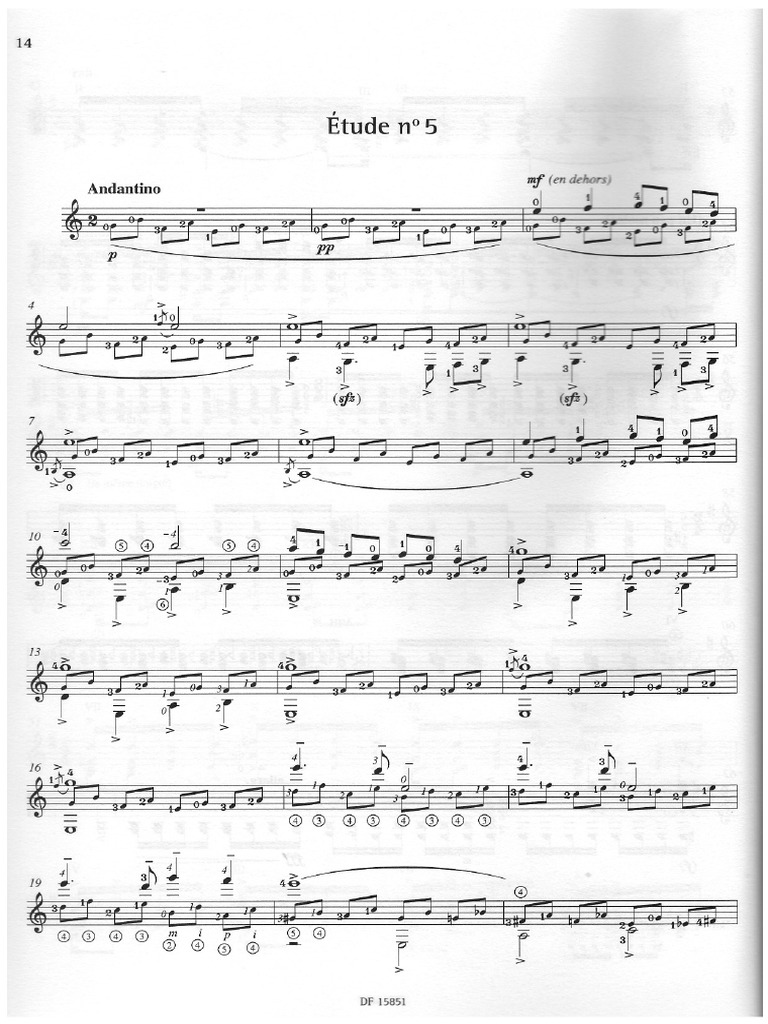 Estudio Nº 5 (H. Villa-Lobos) Arr. F. Zigante | PDF